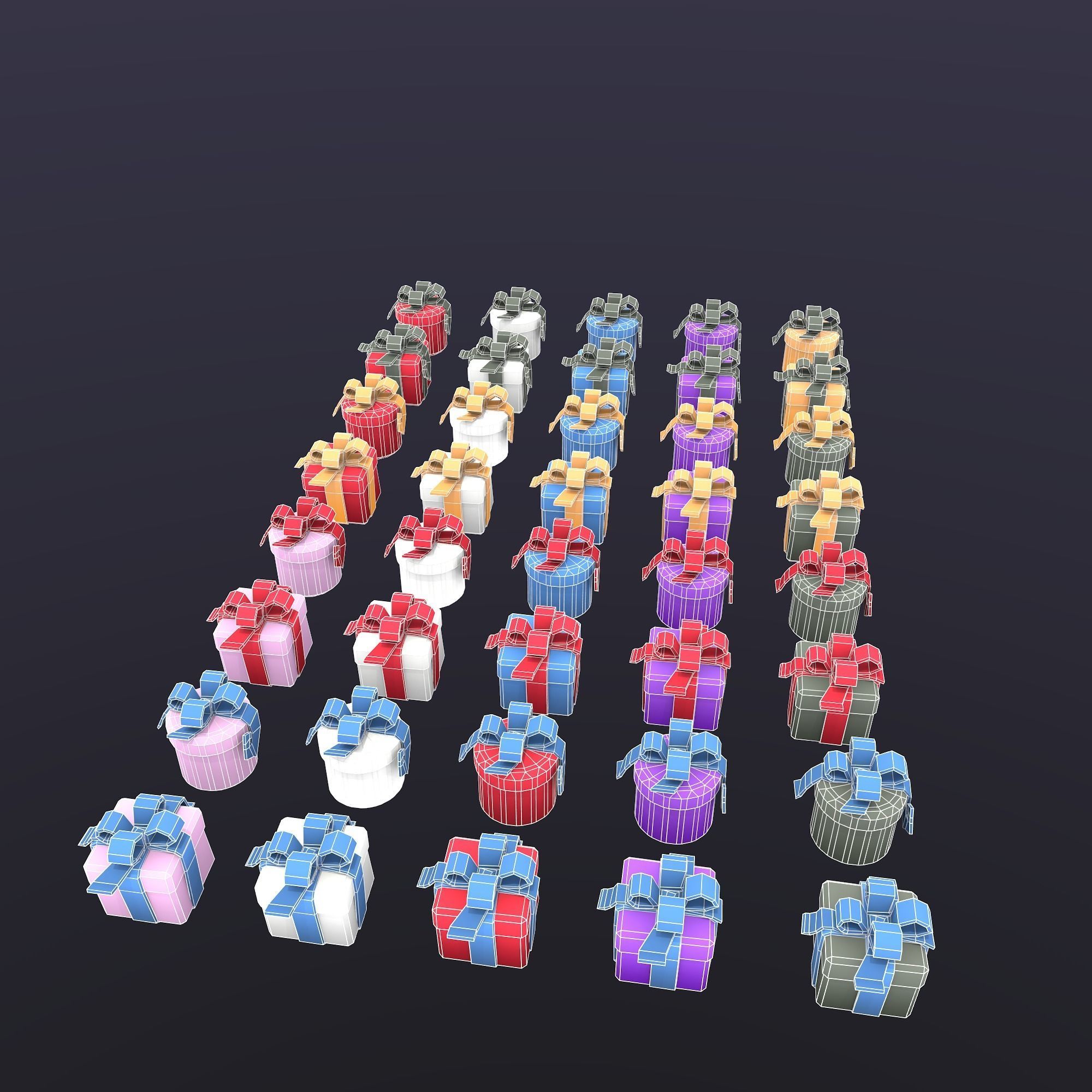 3D model Gift box package low poly VR / AR / low-poly | CGTrader