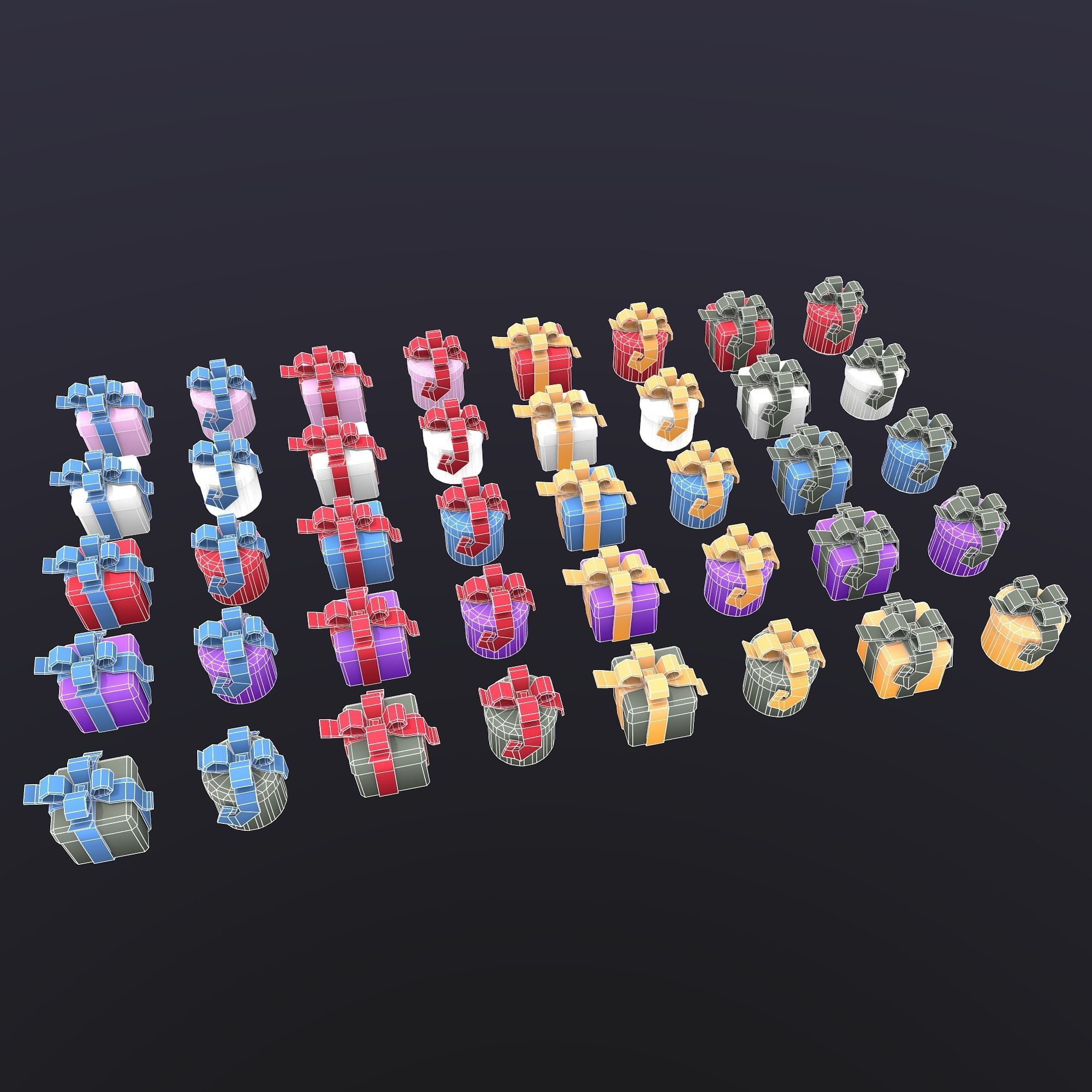 3D model Gift box package low poly VR / AR / low-poly | CGTrader