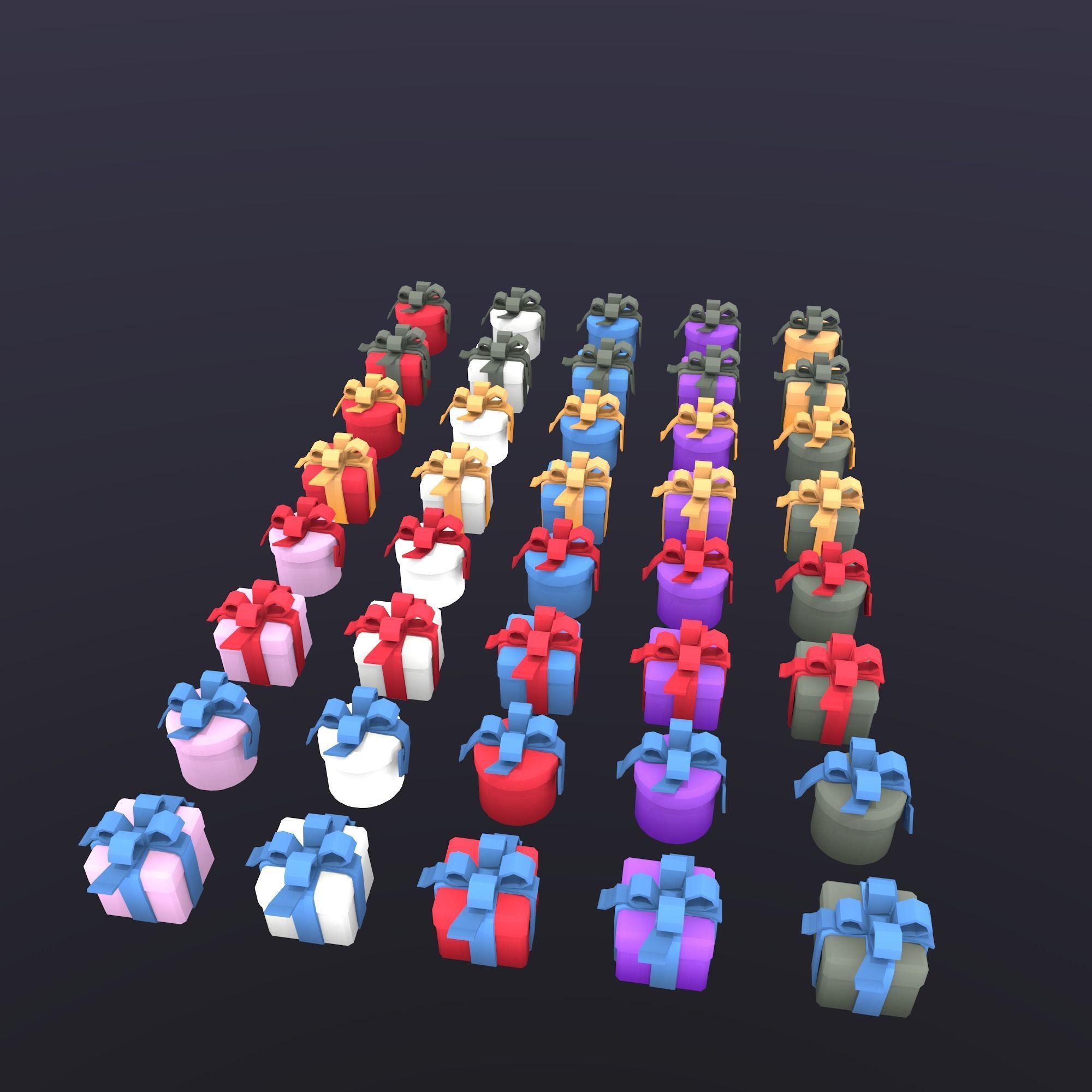 3D model Gift box package low poly VR / AR / low-poly | CGTrader