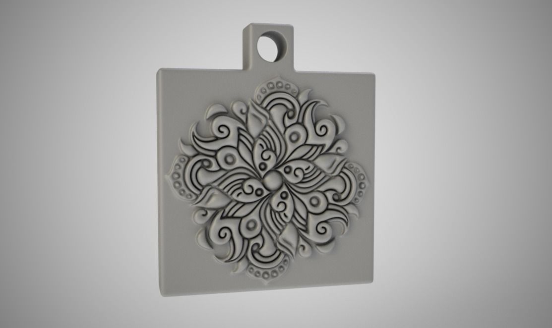 Square Keychain 3D model 3D printable | CGTrader