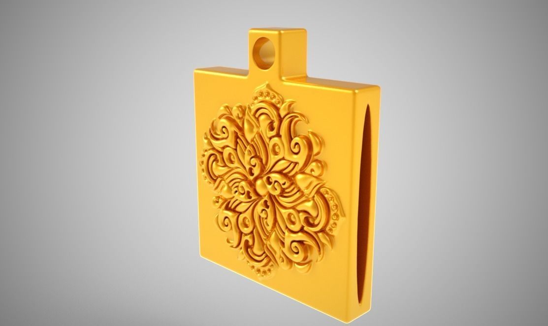 Square Keychain 3D model 3D printable | CGTrader
