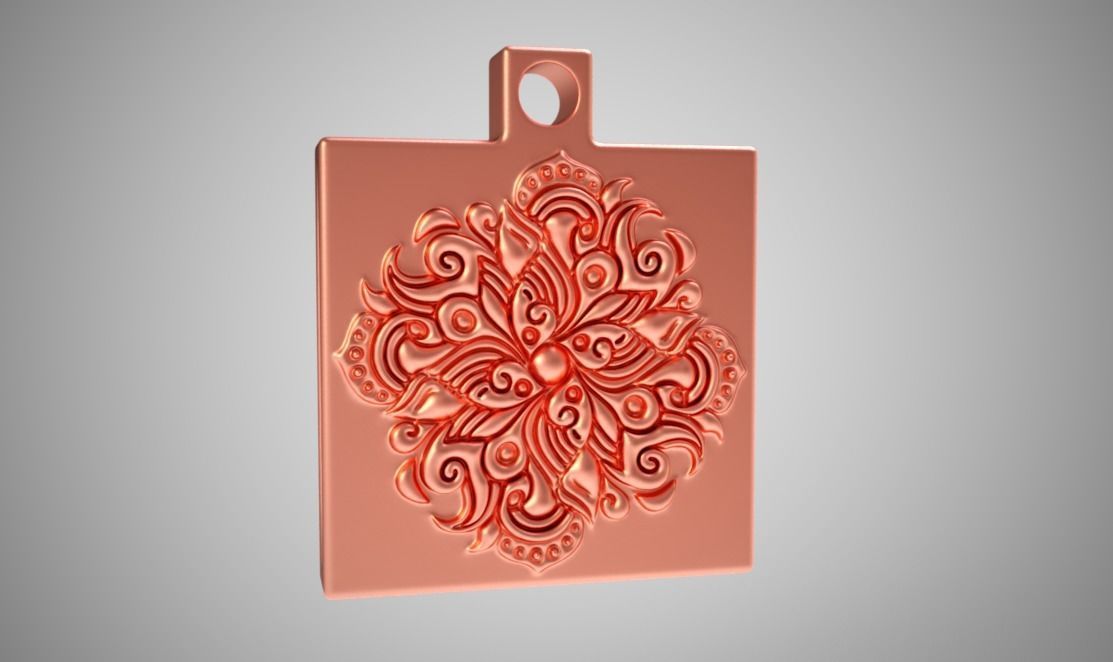Square Keychain 3D model 3D printable | CGTrader