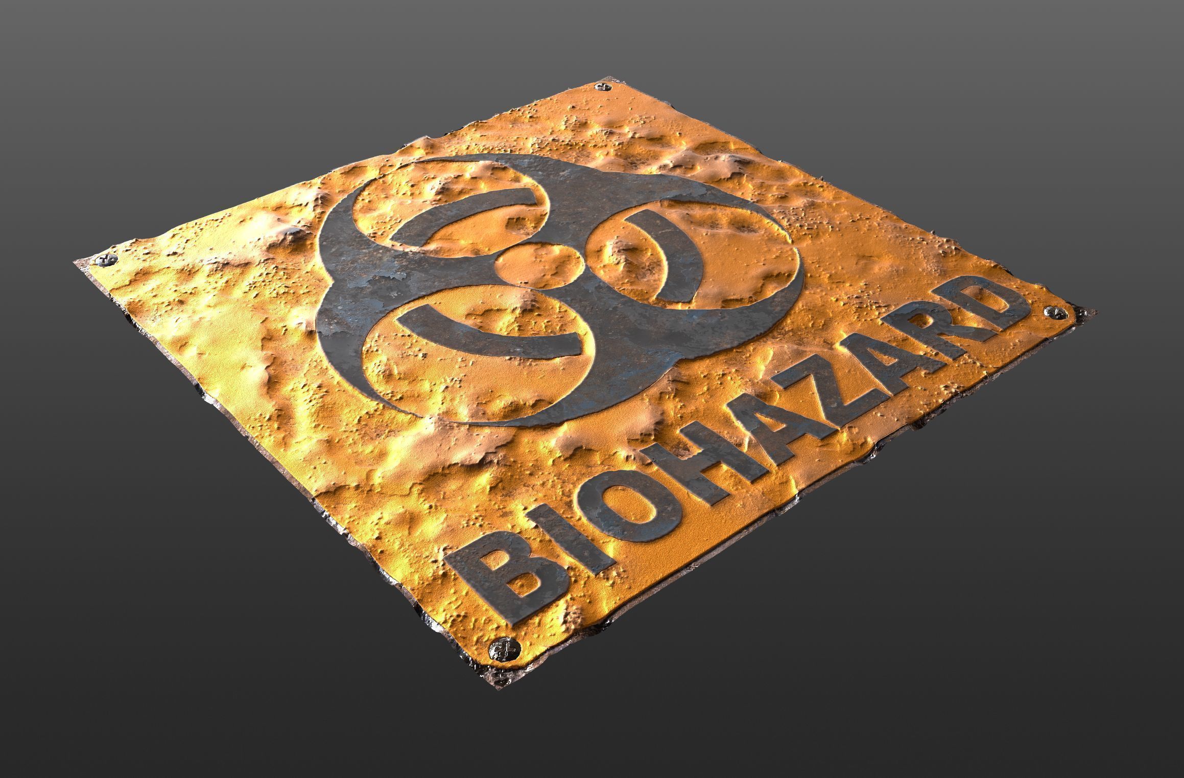 Metal Yellow Biohazard Sign Sci-Fi Seamless PBR Texture Texture | CGTrader