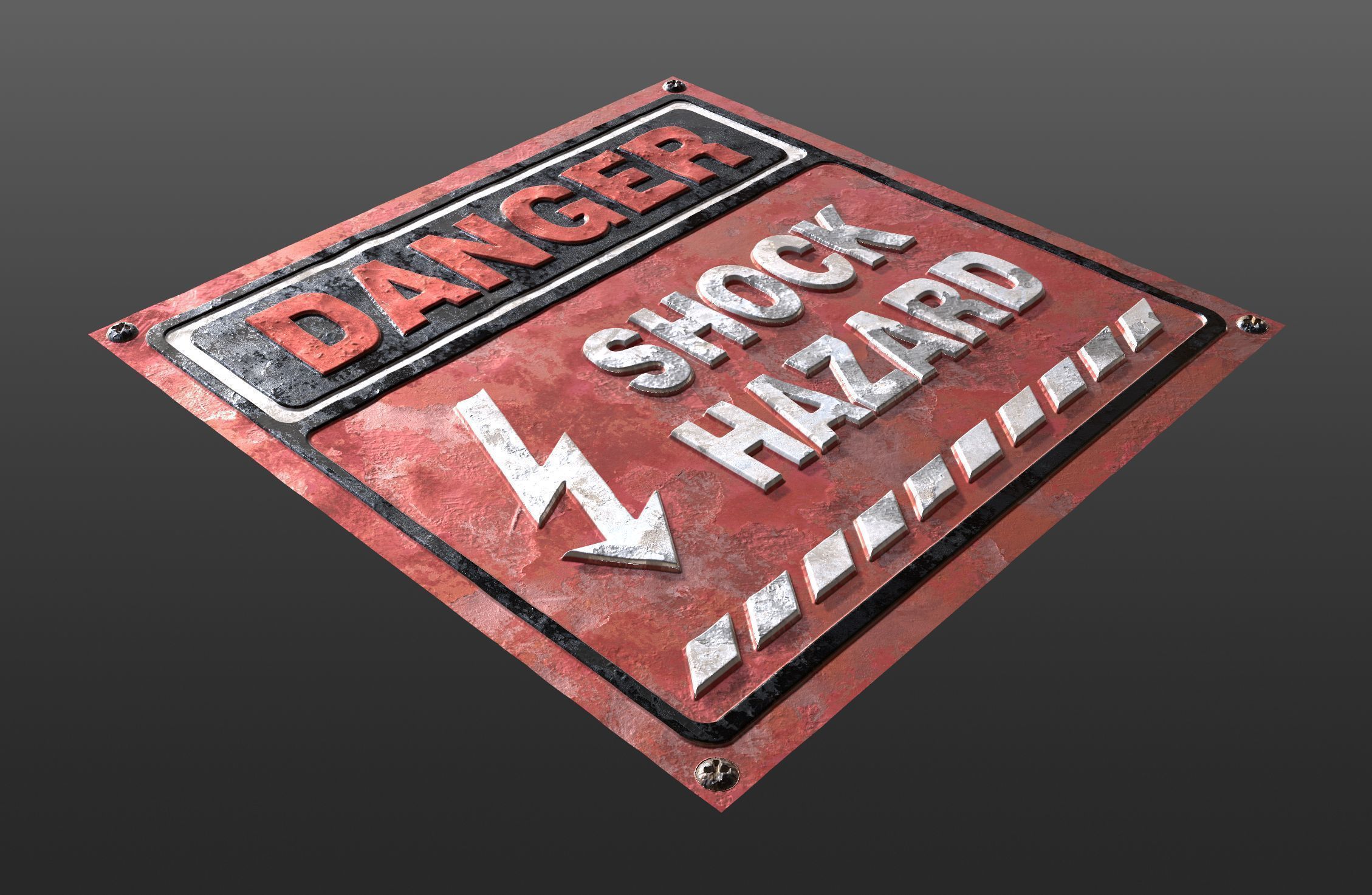 Metal Danger Hazard Sign Dirty Rusty Seamless PBR Texture Texture ...