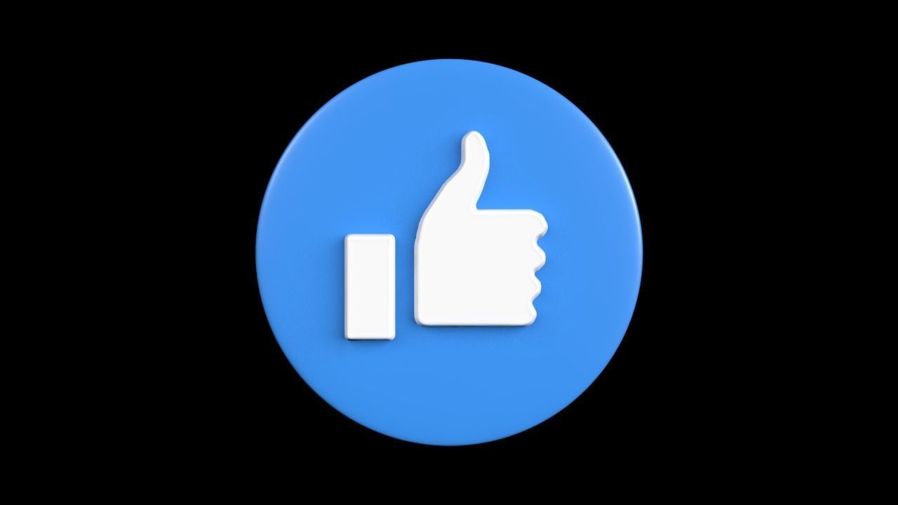 Facebook like button 3D model Vray Ready Game Ready free VR / AR / low ...