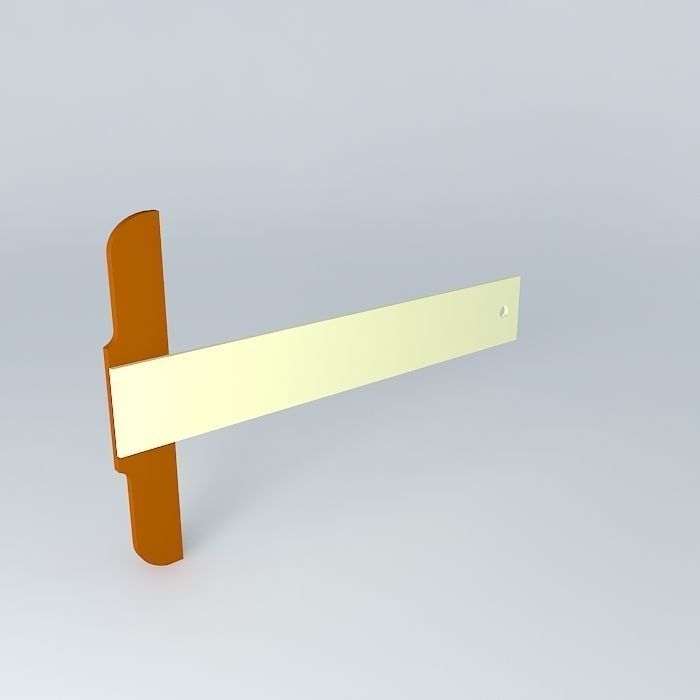 Ruler orange and door handle free 3D model | CGTrader