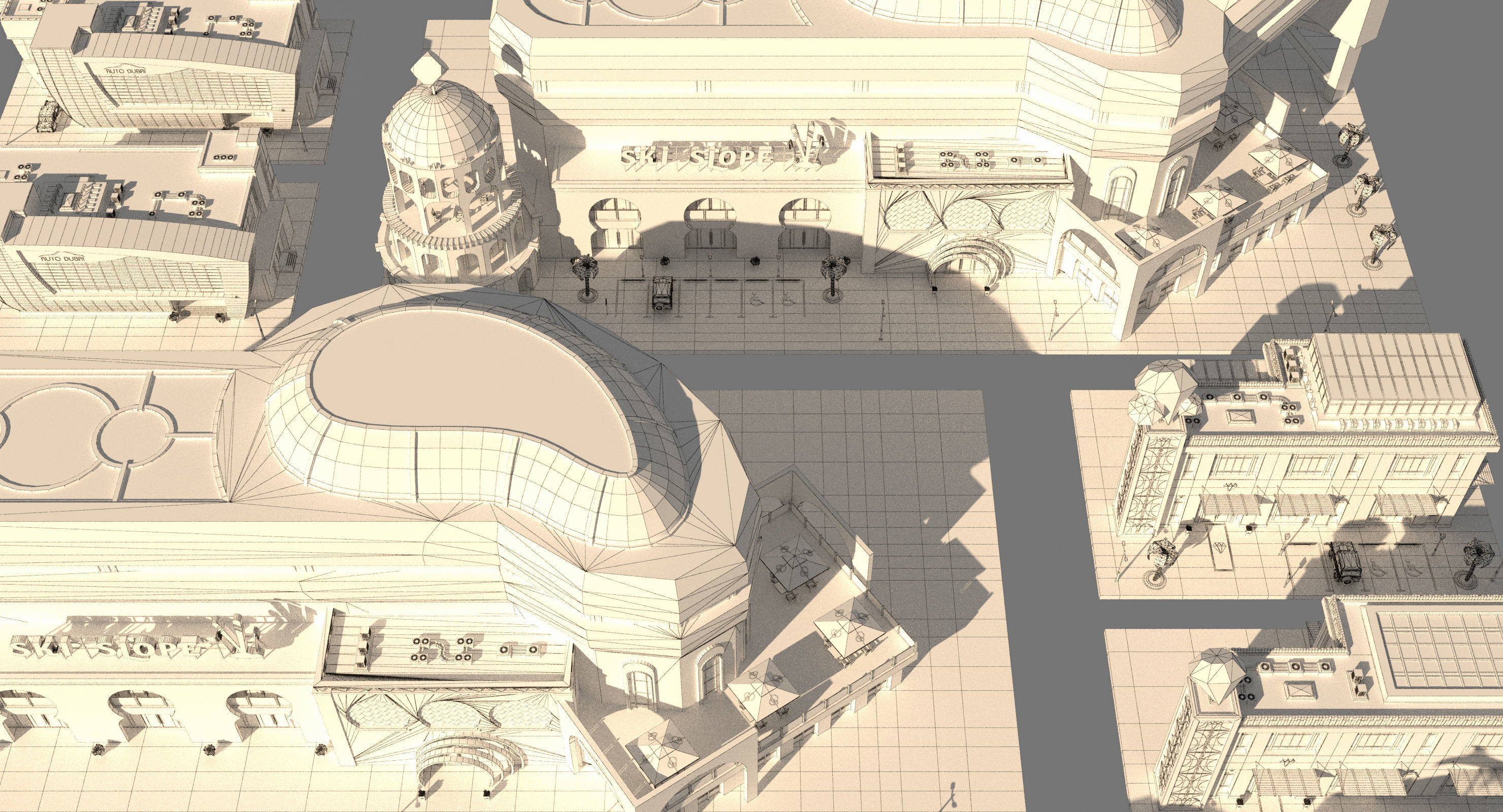 3D model Collection of low poly buildings with upgrades VR / AR / low ...