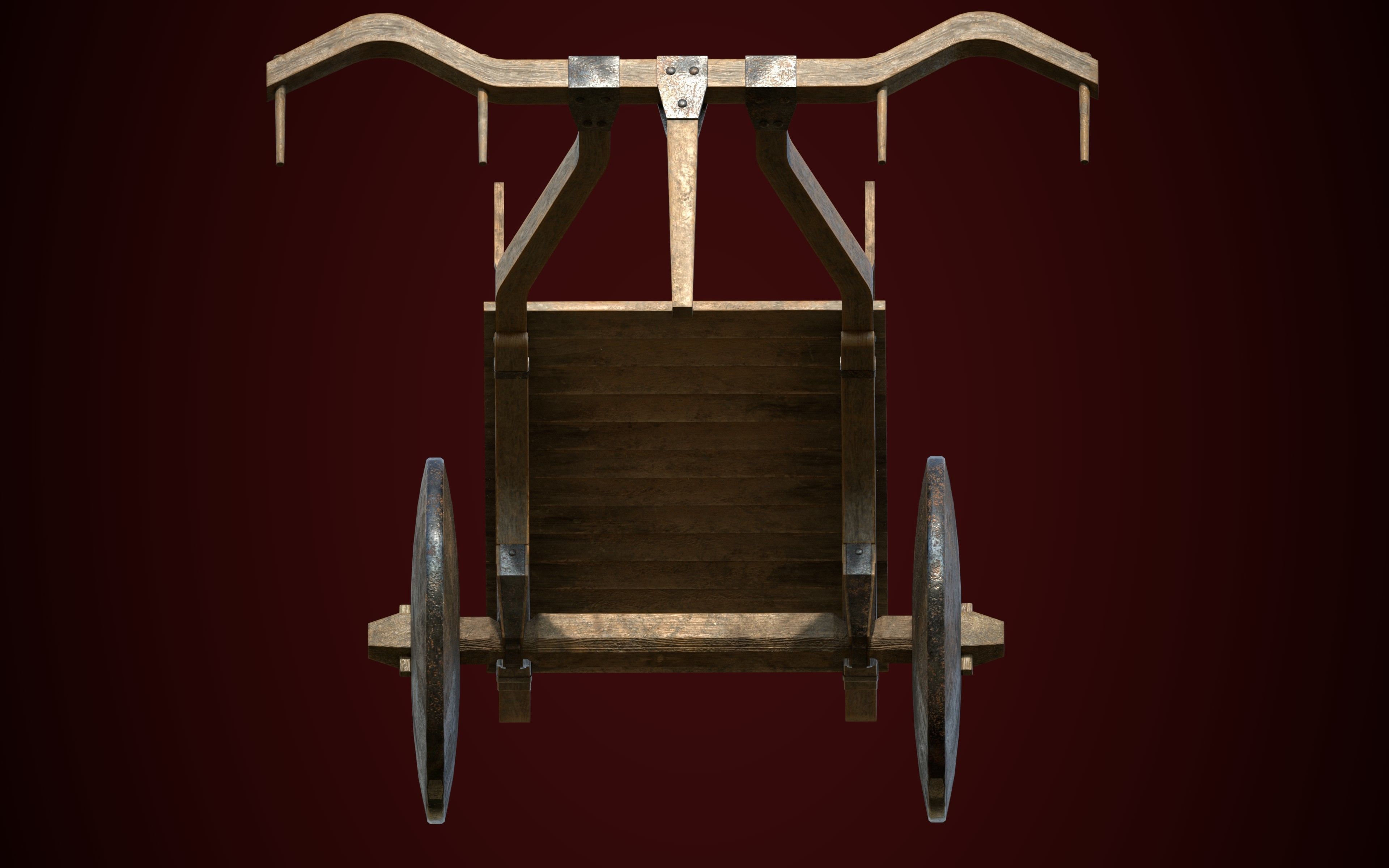 3D model Big and Old Wood Ox Cart VR / AR / low-poly | CGTrader