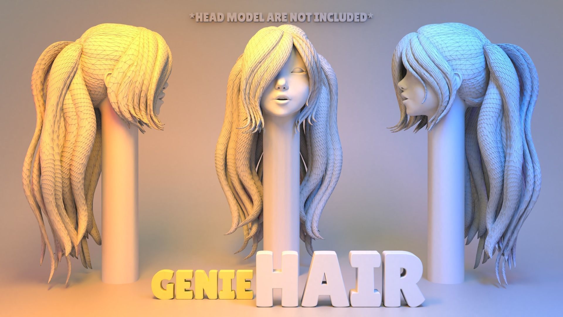 Genie Hair 3D model | CGTrader