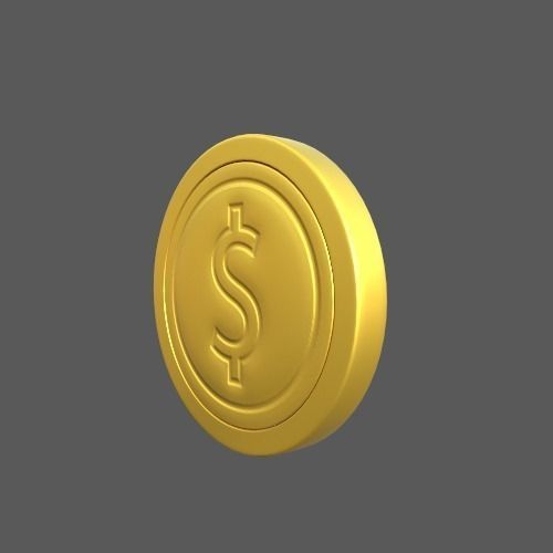 3D model Dollar Gold Coin VR / AR / low-poly | CGTrader