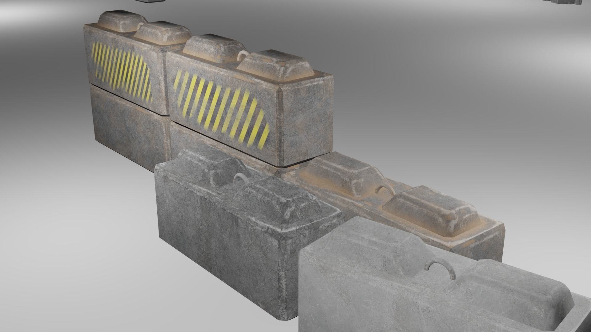 3D model Concrete Barriers Pack VR / AR / low-poly | CGTrader