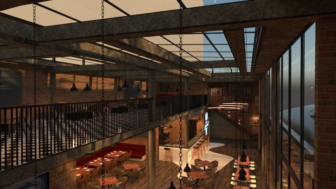 Restaurant Interior Exterior 3D model | CGTrader
