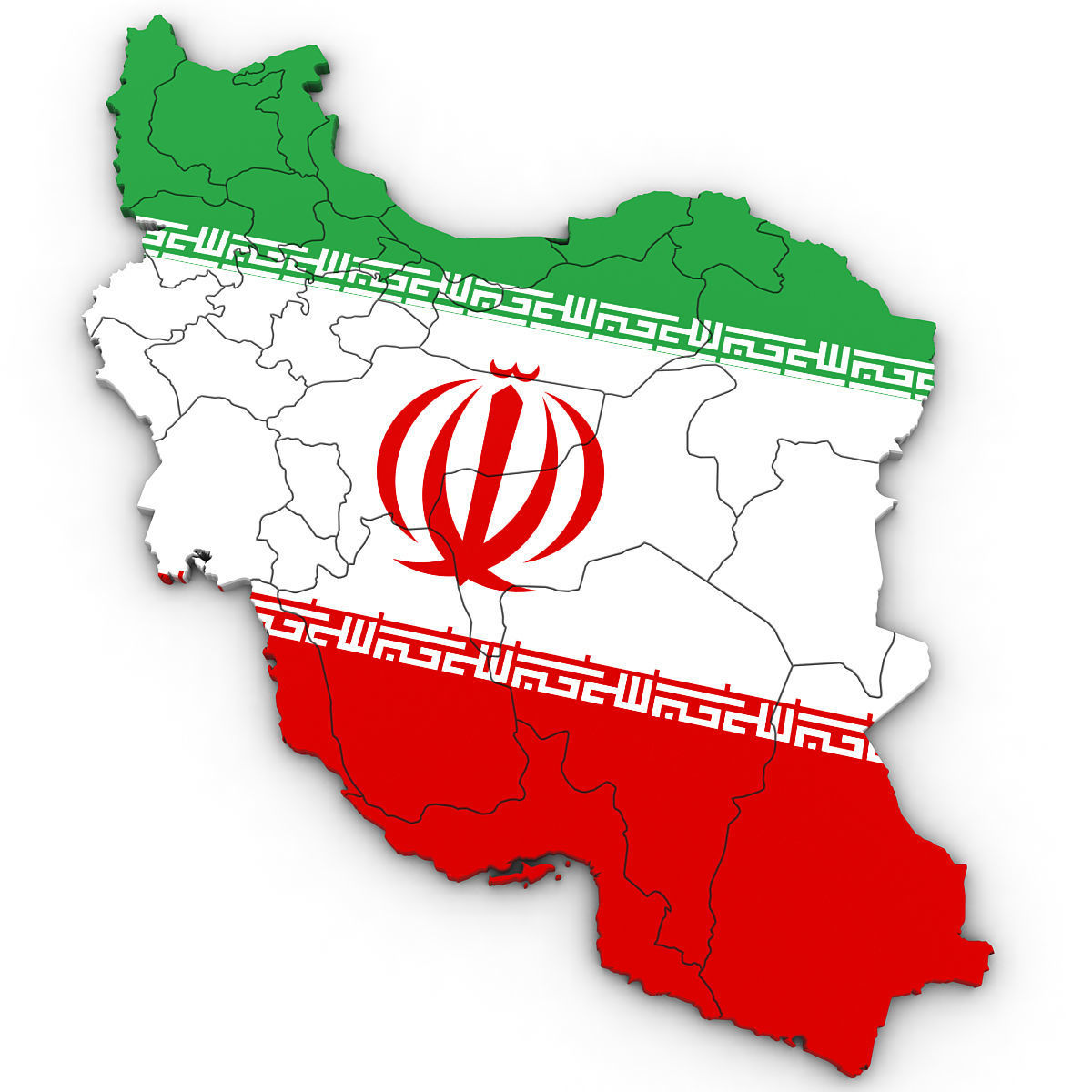 3d Political Map of Iran 3D model | CGTrader