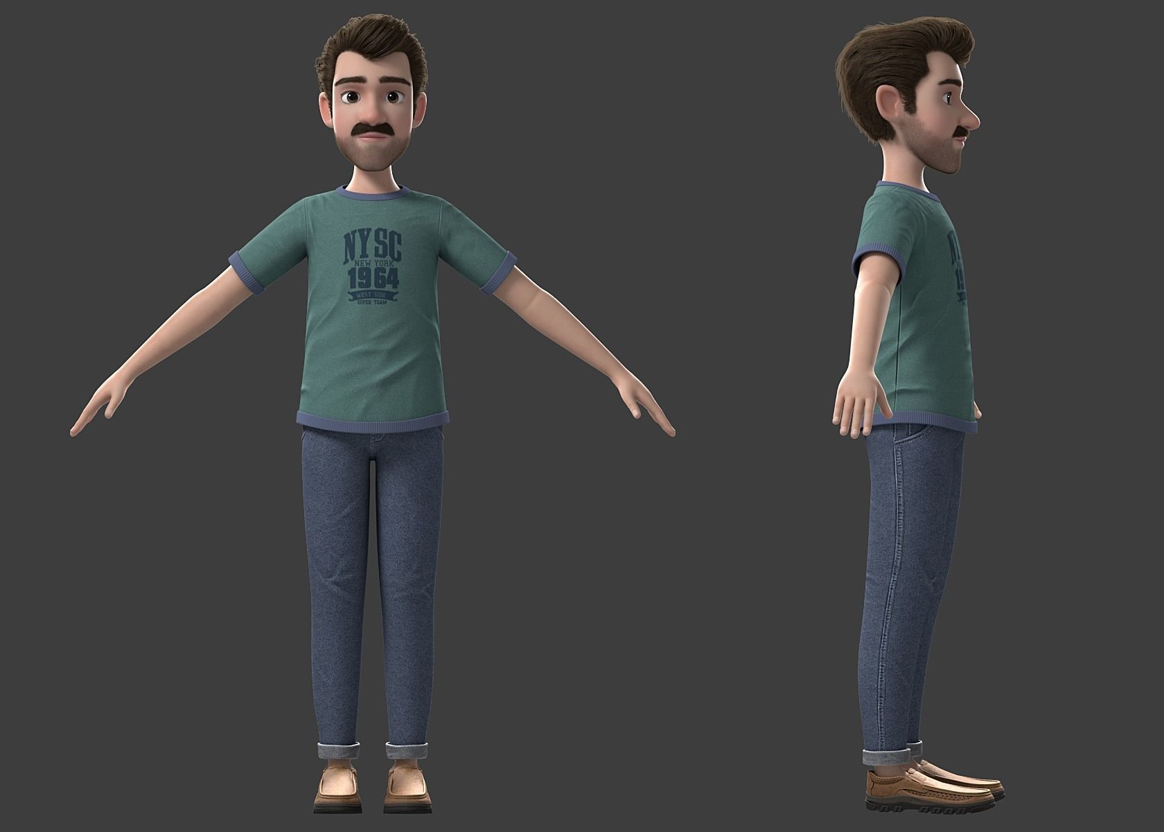 Cartoon Man Rigged 3D model rigged | CGTrader