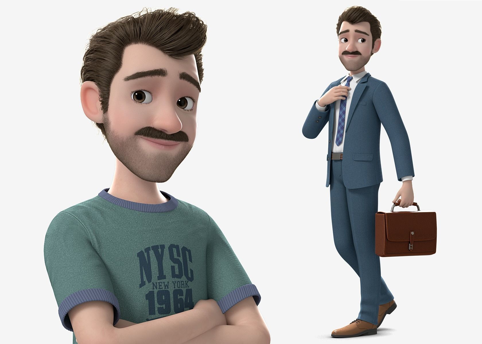 Cartoon Man Rigged 3D model rigged | CGTrader