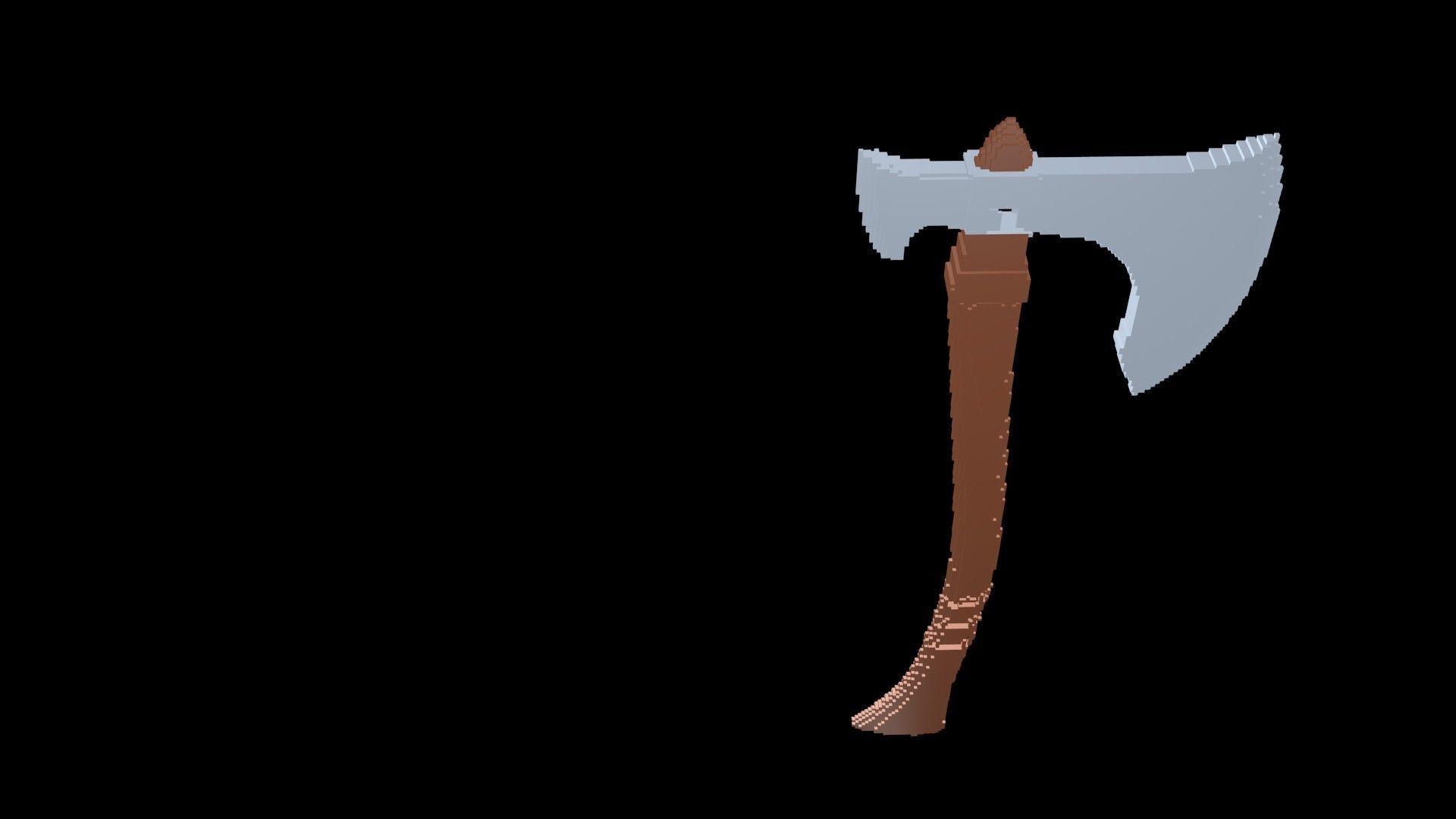 Metal axe voxel 2 3D model | CGTrader