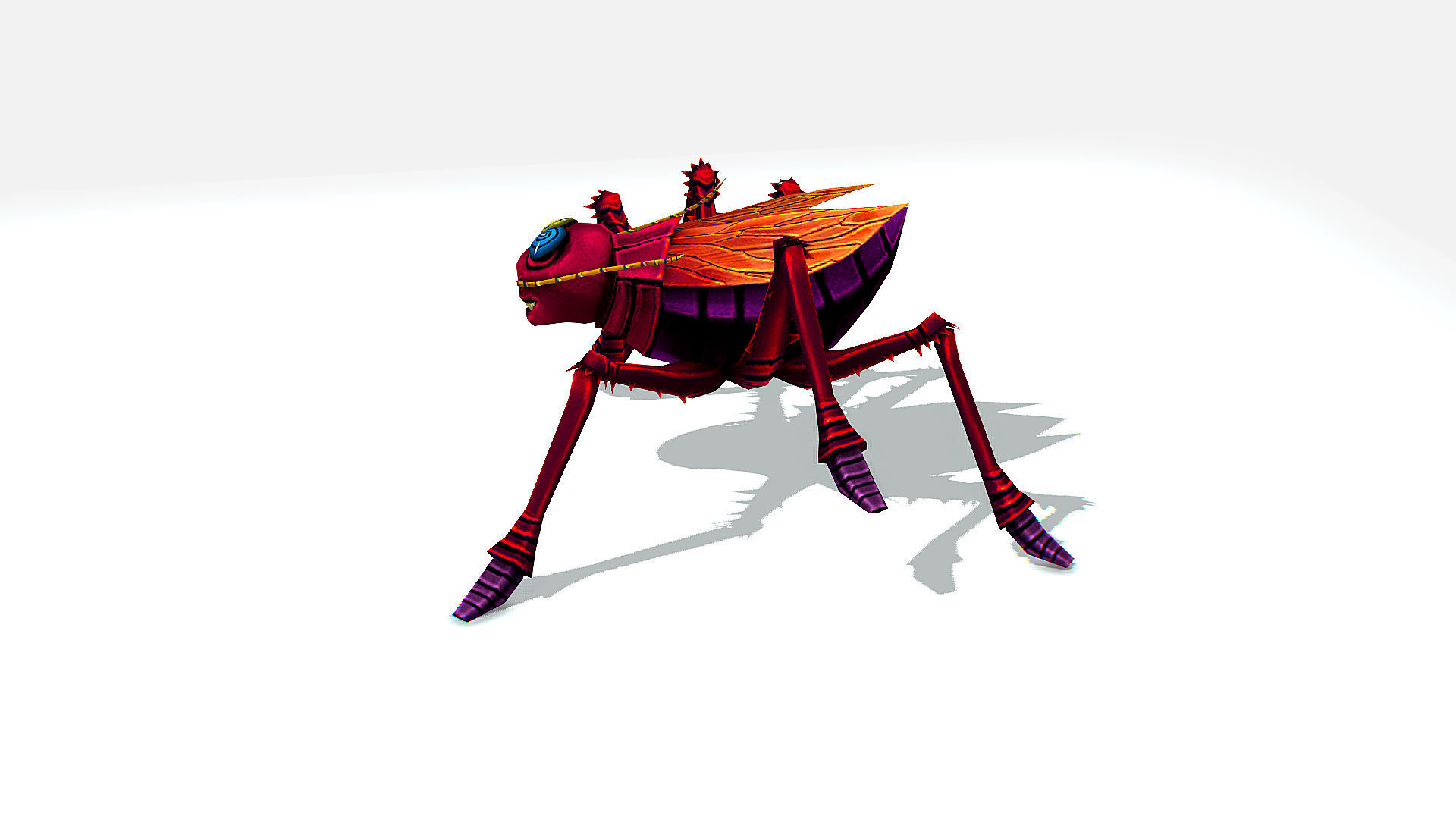 3D model Animated Funny Cartoon Crazy Insect Roach VR / AR / low-poly ...