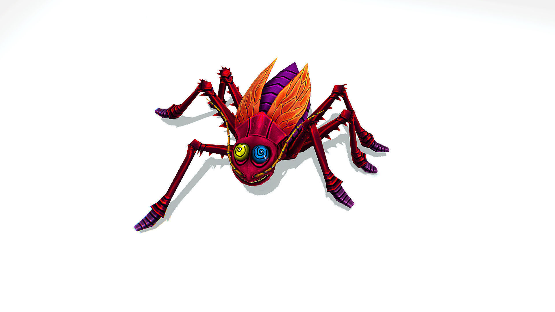 3D model Animated Funny Cartoon Crazy Insect Roach VR / AR / low-poly ...