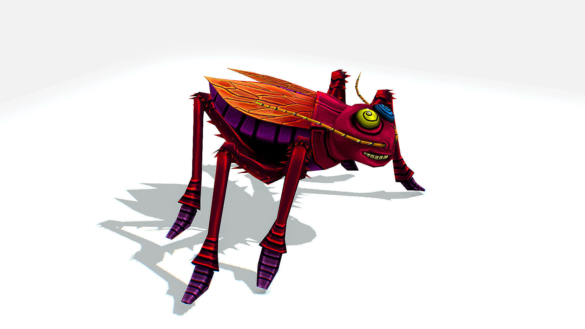 3D model Animated Funny Cartoon Crazy Insect Roach VR / AR / low-poly ...