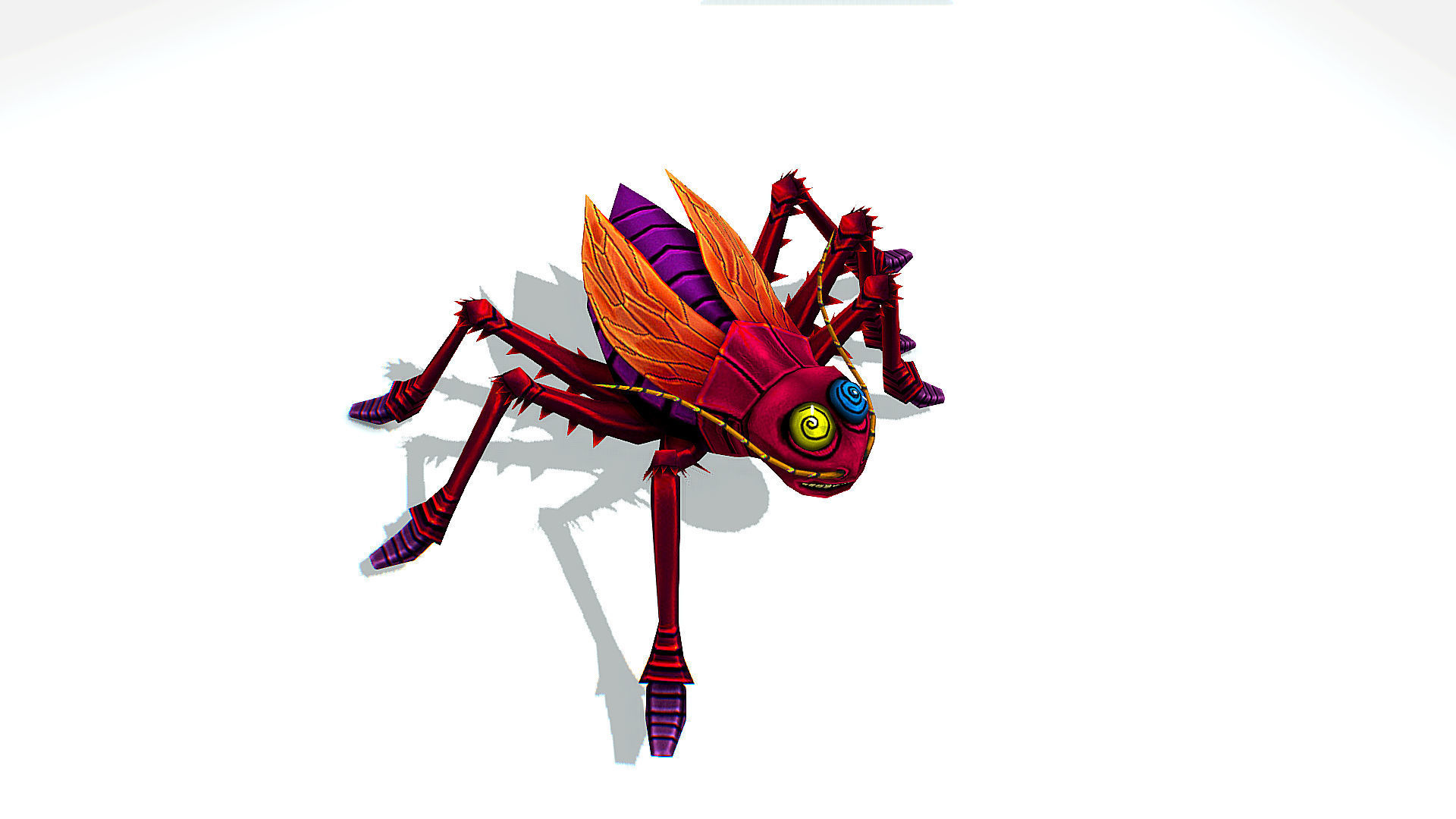 3D model Animated Funny Cartoon Crazy Insect Roach VR / AR / low-poly ...
