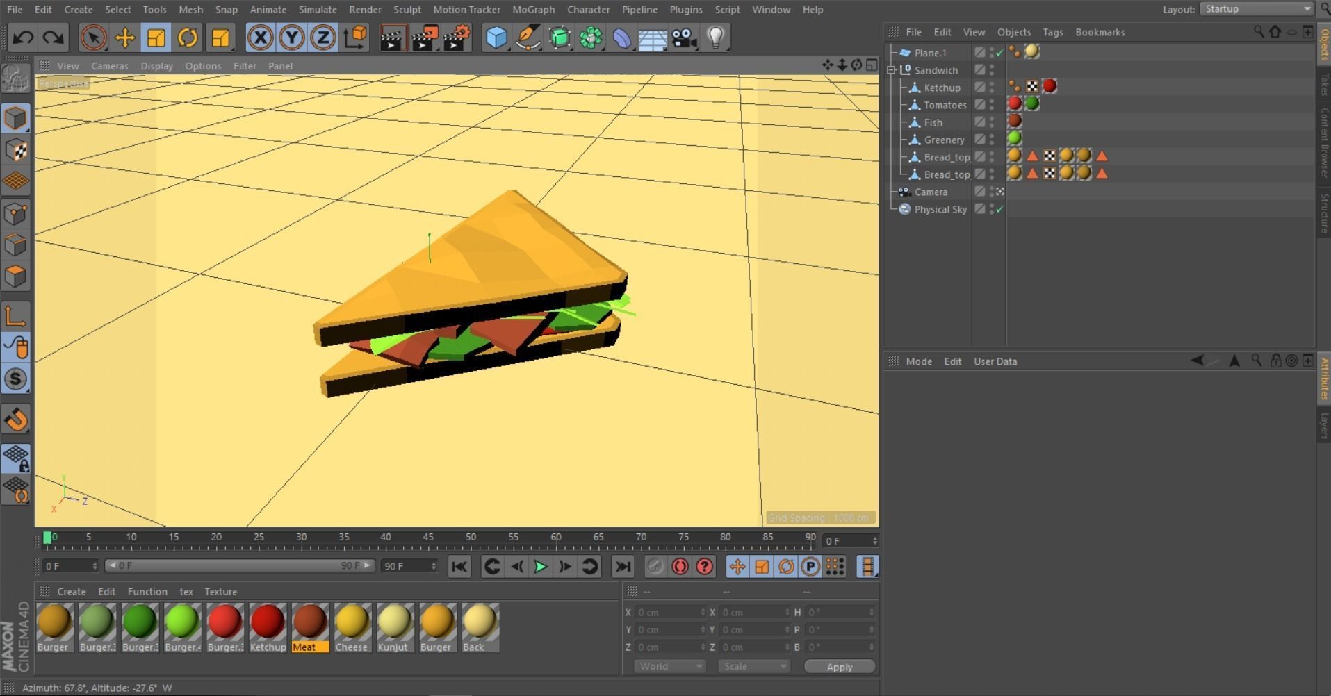 3D model Cartoon Low Poly Sandwich VR / AR / low-poly | CGTrader