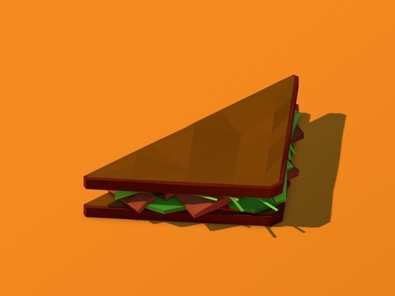 3D model Cartoon Low Poly Sandwich VR / AR / low-poly | CGTrader