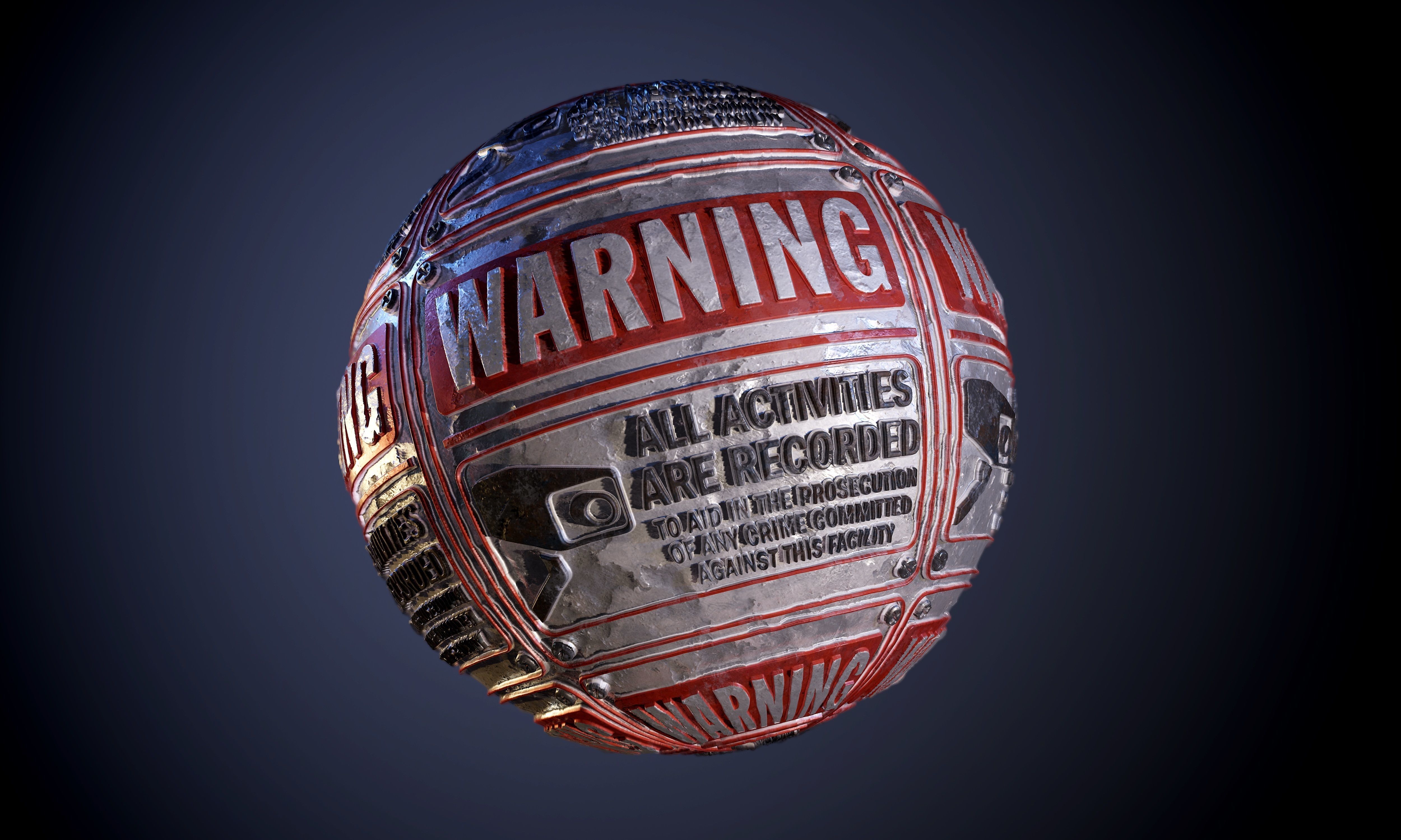 Metal Restricted Area Camera Sign Dirty Seamless PBR Texture Texture ...