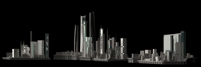 3D model City for background VR / AR / low-poly | CGTrader