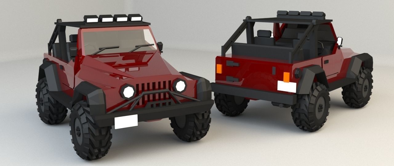3D model Low Poly Jeep wrangler - wrangler VR / AR / low-poly | CGTrader