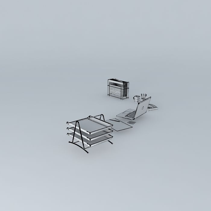Office work objects free 3D model | CGTrader
