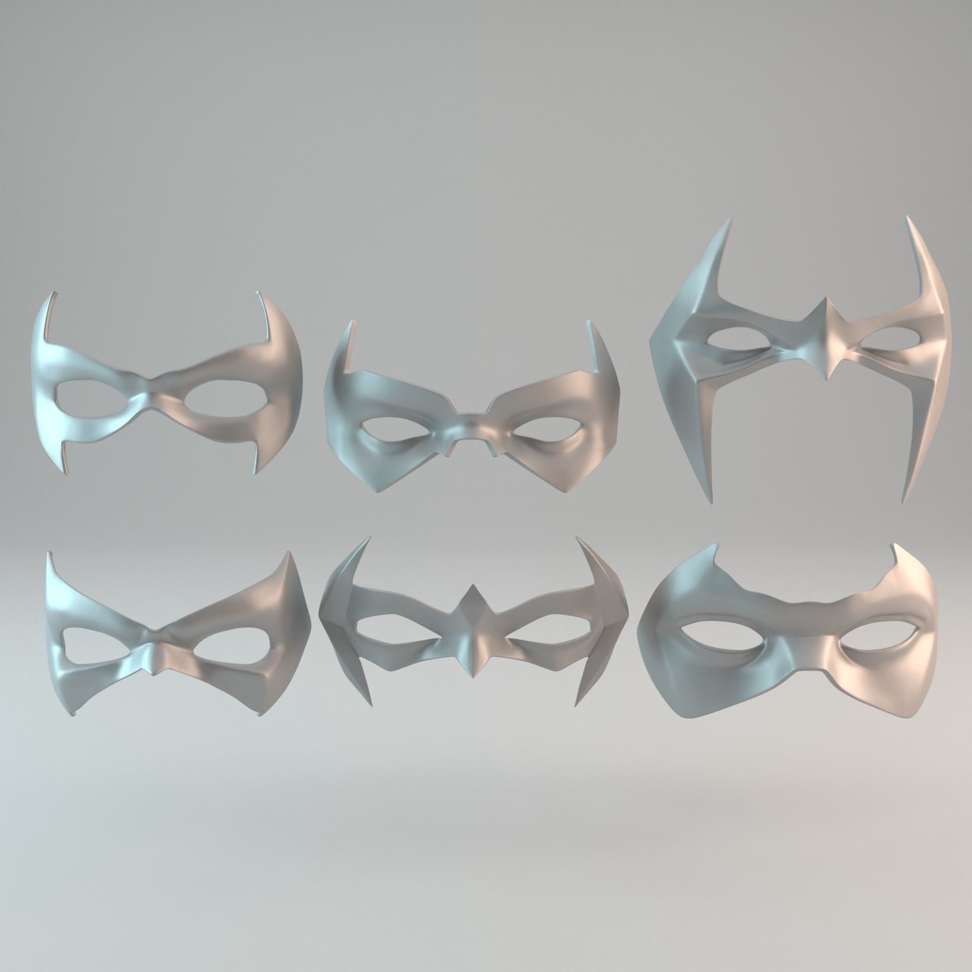 6 Batman sidekicks eye masks 3D model 3D printable | CGTrader