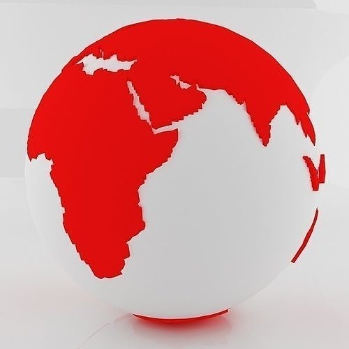 Red World Sphere 3D model | CGTrader