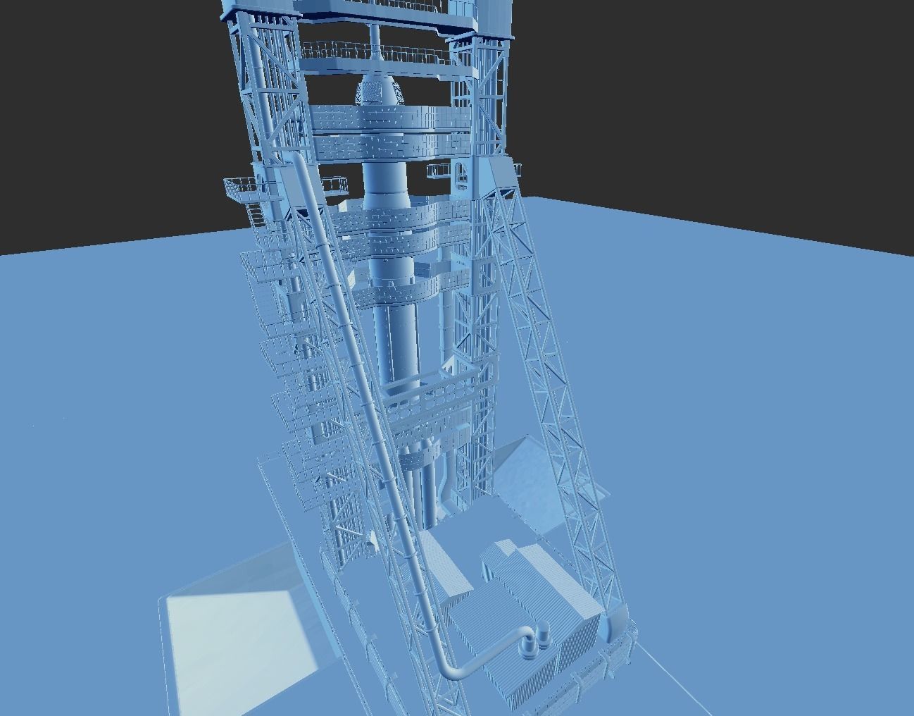 Proton Rocket launch pad 3D model rigged | CGTrader
