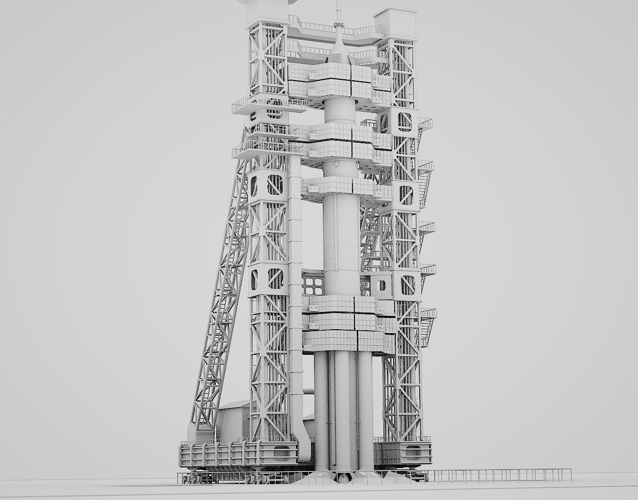 Proton Rocket launch pad 3D model rigged | CGTrader