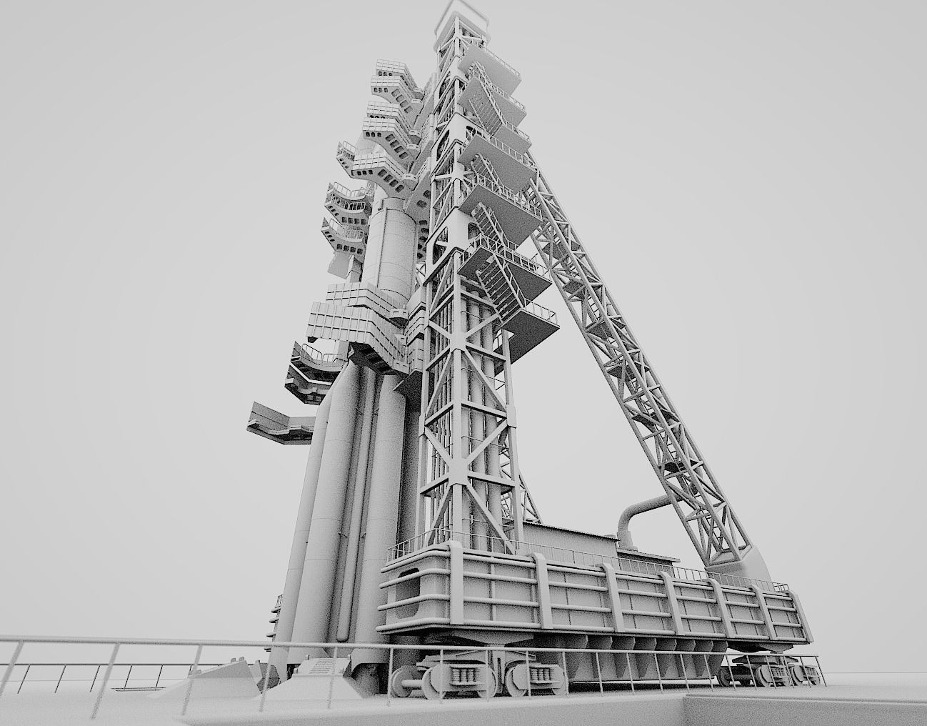 Proton Rocket launch pad 3D model rigged | CGTrader