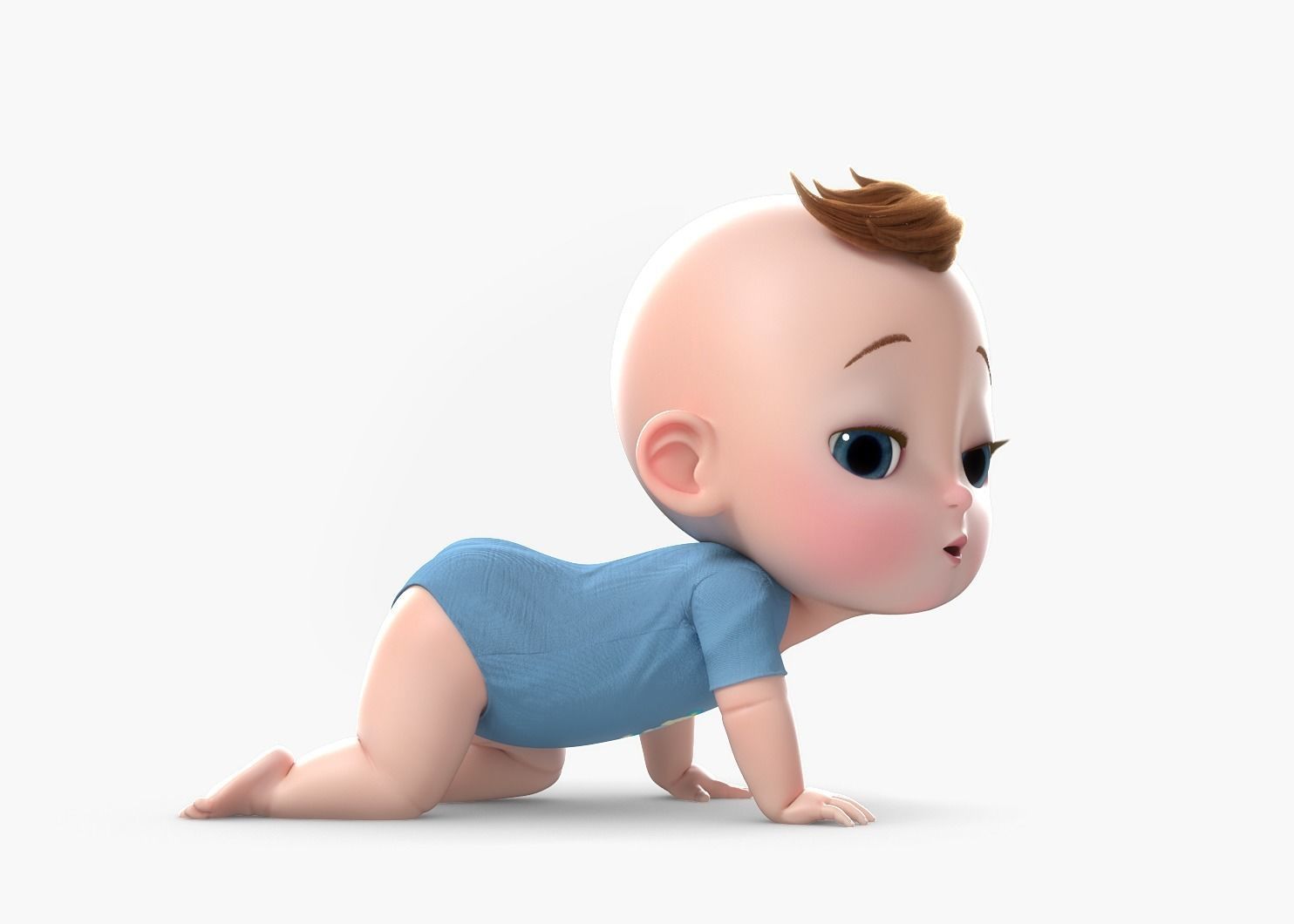 Cartoon Baby Twin Rigged 3D model rigged | CGTrader