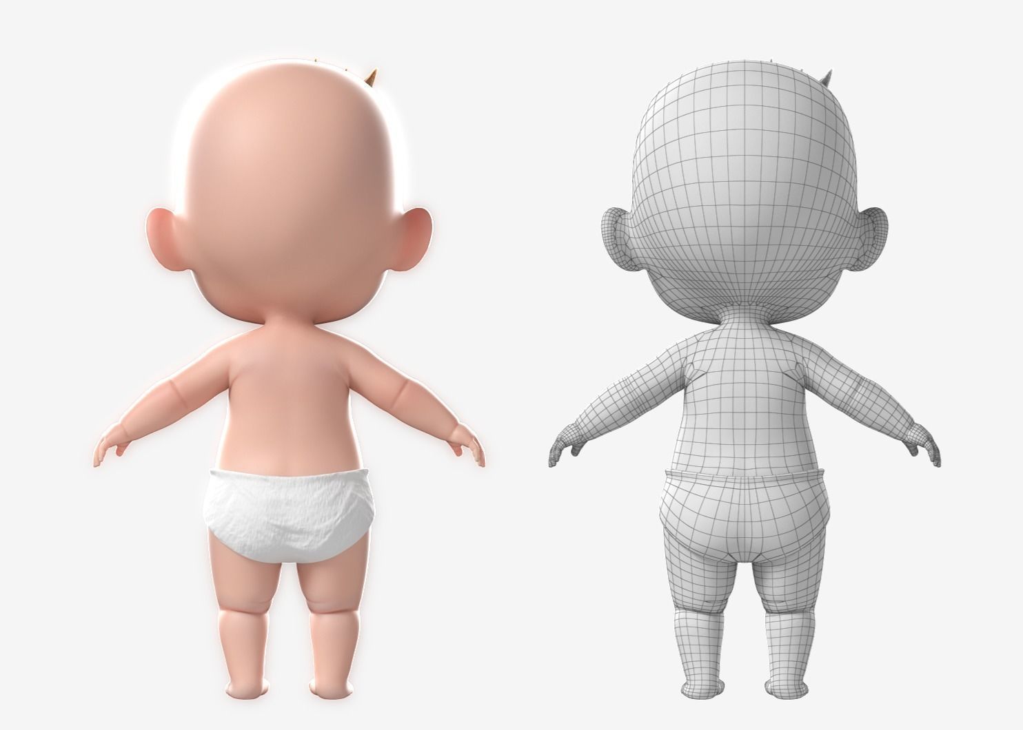 Cartoon Baby Twin Rigged 3D model rigged | CGTrader
