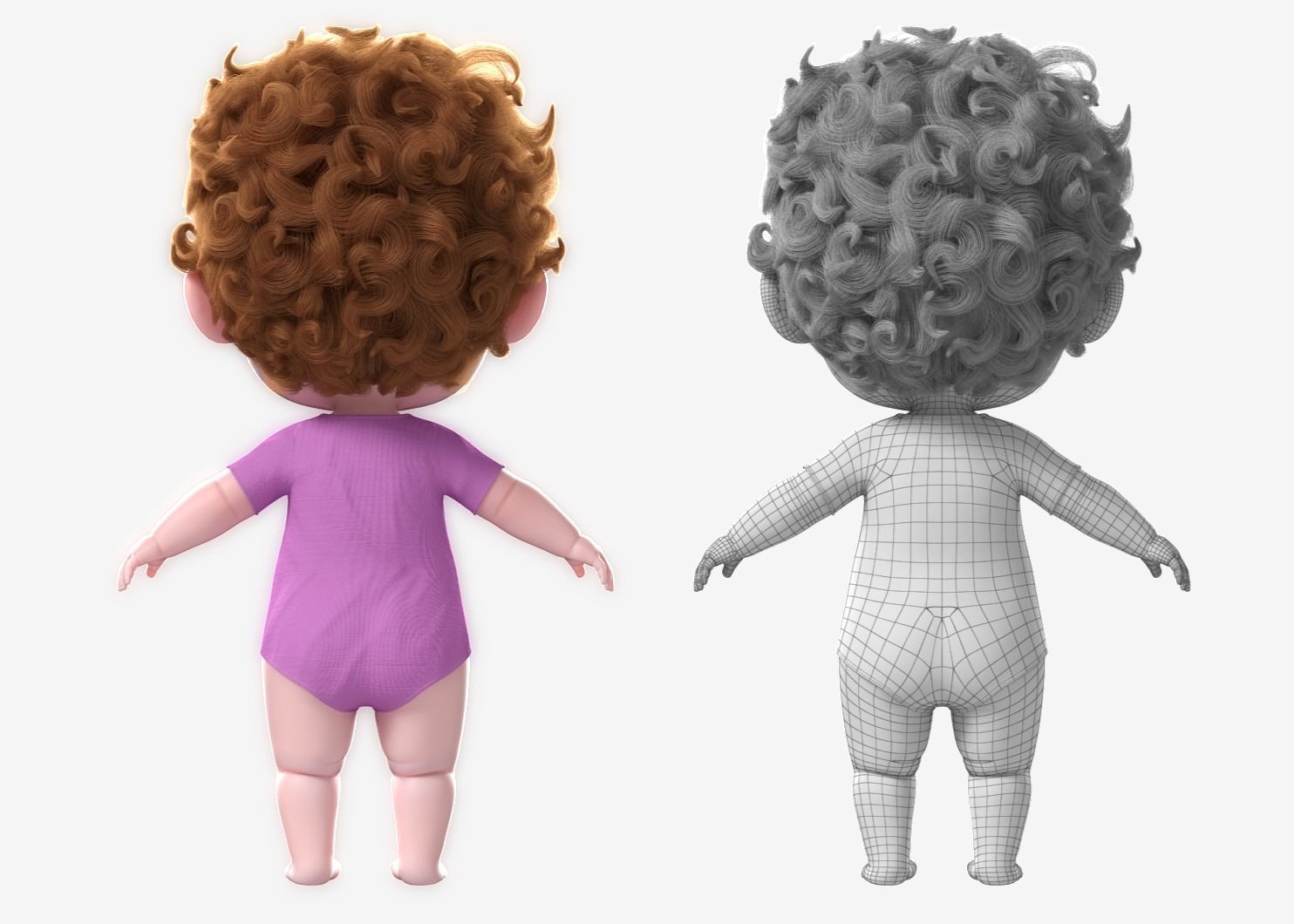 Cartoon Baby Twin Rigged 3D model rigged | CGTrader