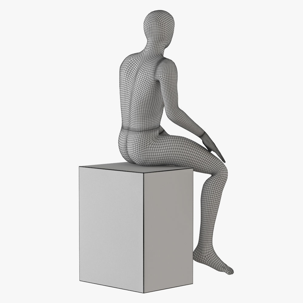 Abstract male mannequin sitting 03 3D model | CGTrader