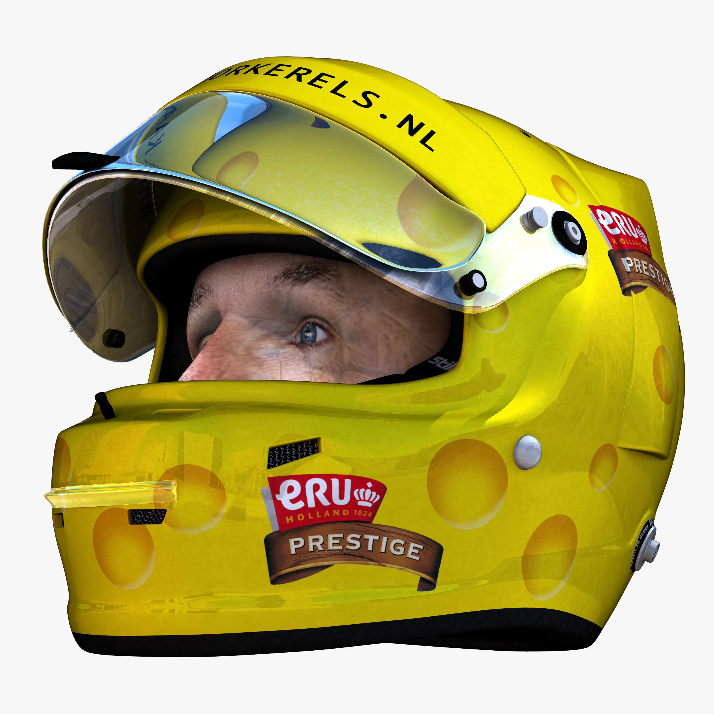 3D model Tom Coronel Cheese helmet VR / AR / low-poly | CGTrader