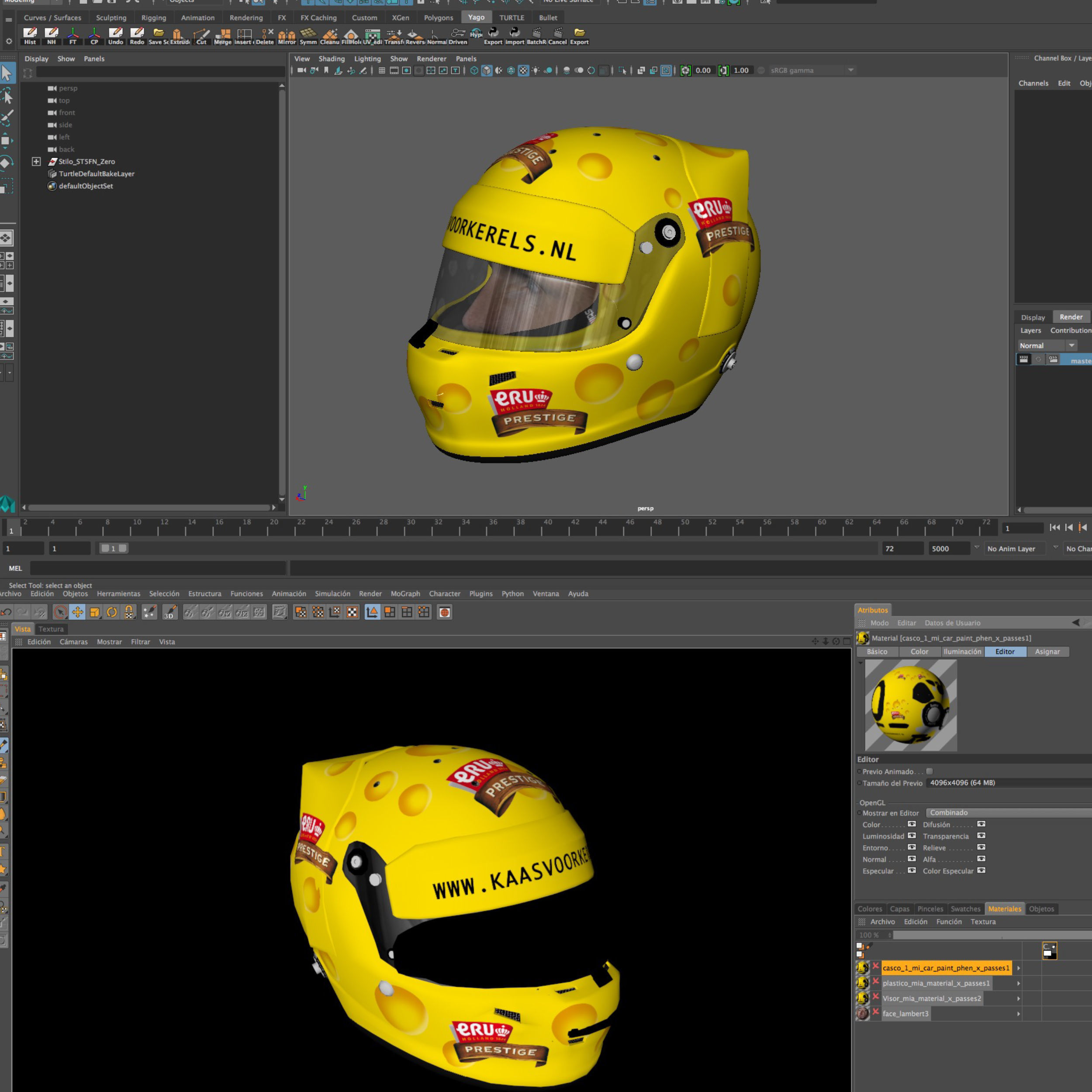 3D model Tom Coronel Cheese helmet VR / AR / low-poly | CGTrader