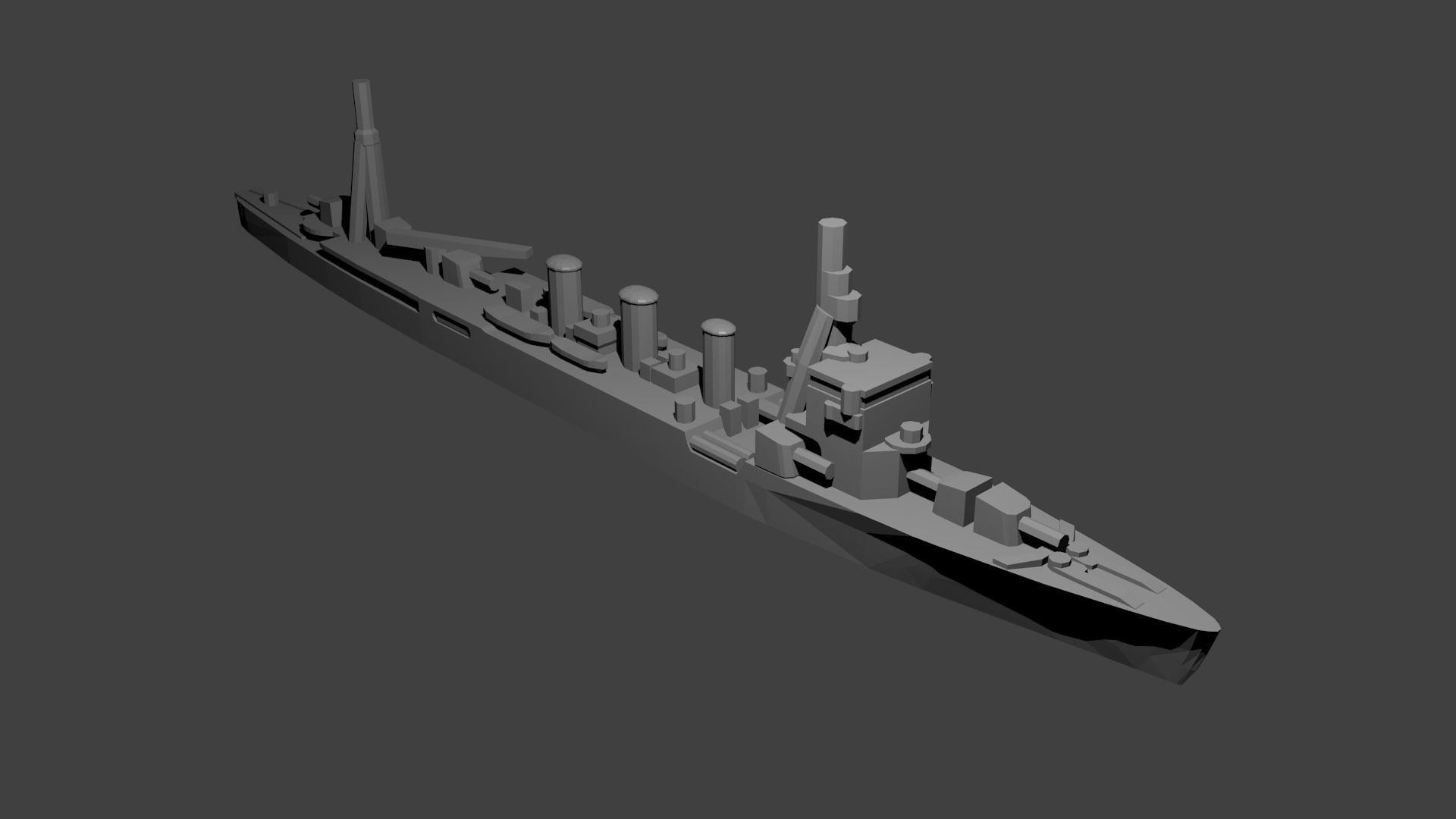 Japanese Nagara Class Cruiser Warship 3D model 3D printable | CGTrader
