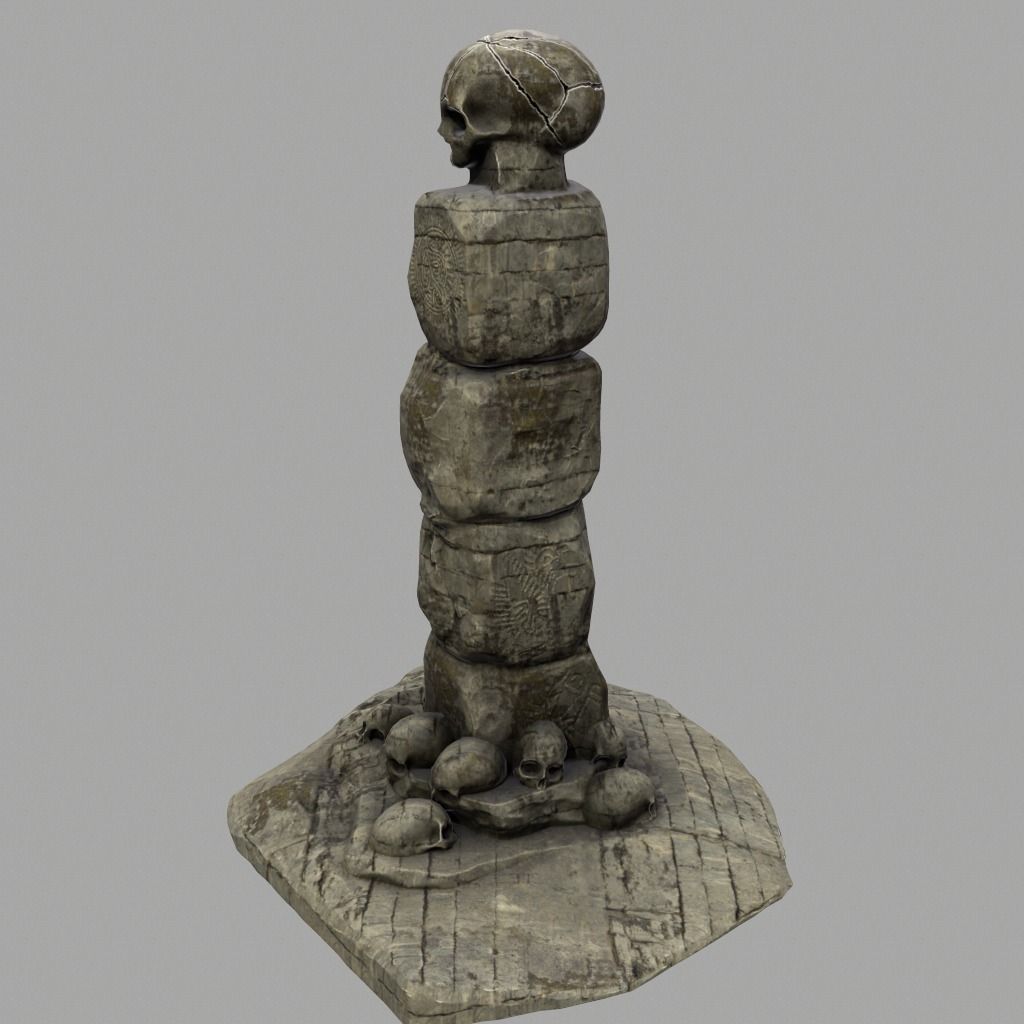 skull pillar 1 3D model | CGTrader