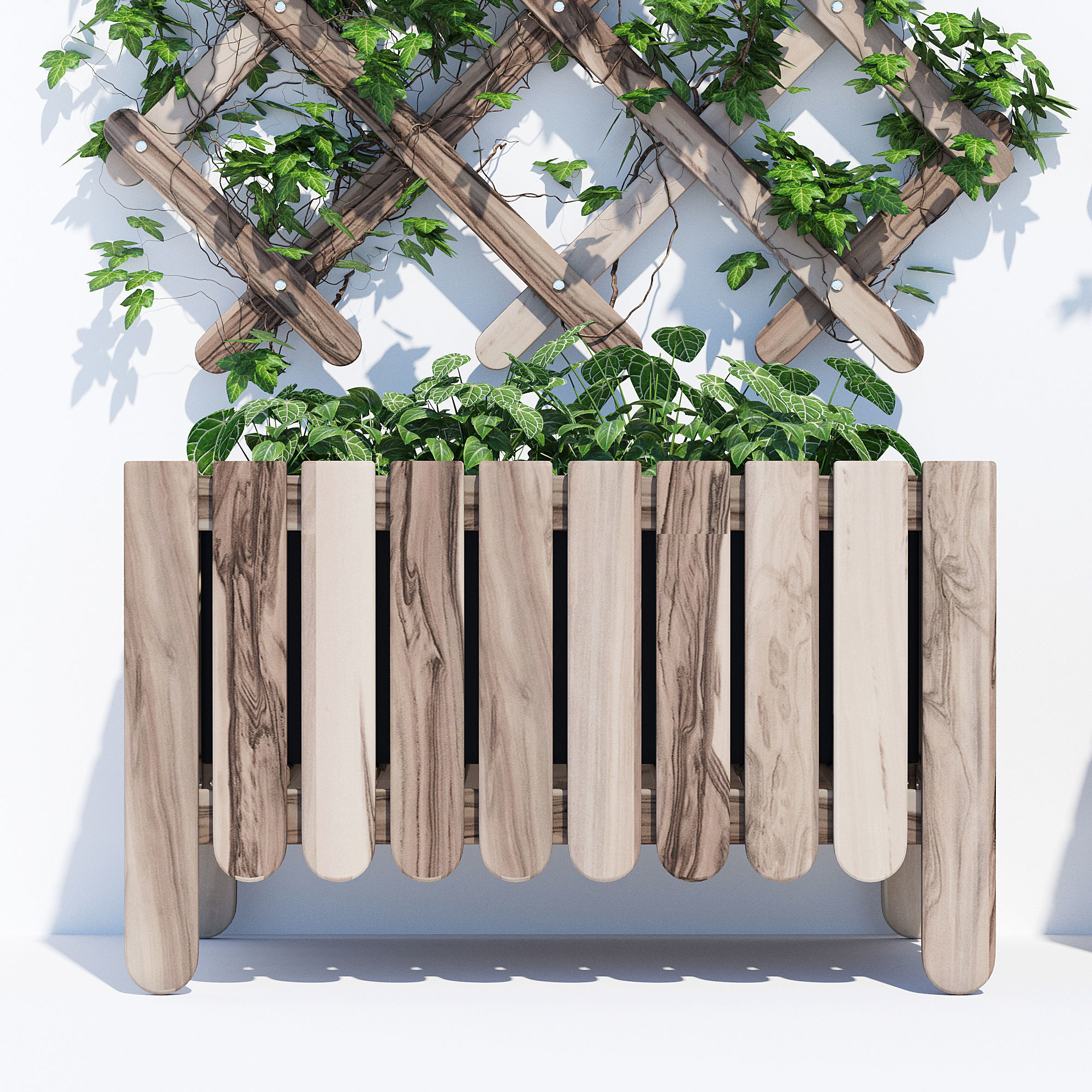 Askholmen three wooden planters 3D model | CGTrader
