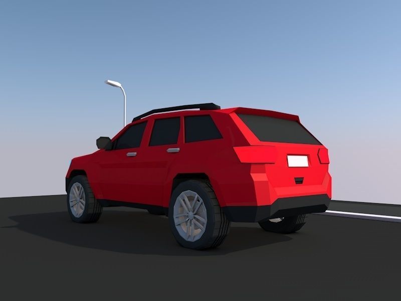 3D model Cartoon Low Poly Cherokee Jeep Car VR / AR / low-poly | CGTrader