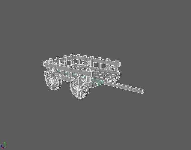 3D model cart-Asset wooden cart in desert VR / AR / low-poly | CGTrader