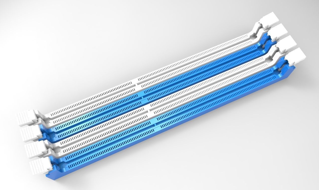 DIMM Slot - DDR3 RAM 3D model | CGTrader