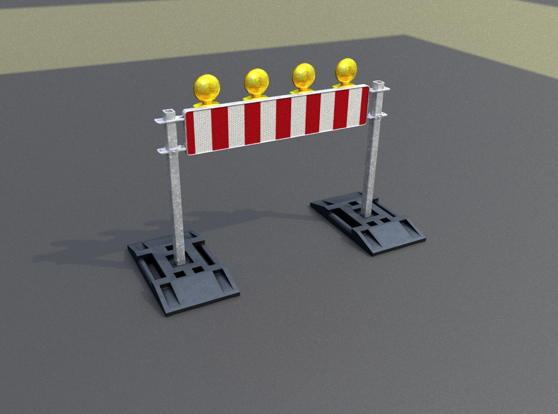 3D model Construction Barrier 7 with animated lights 600-33 250x1200mm ...