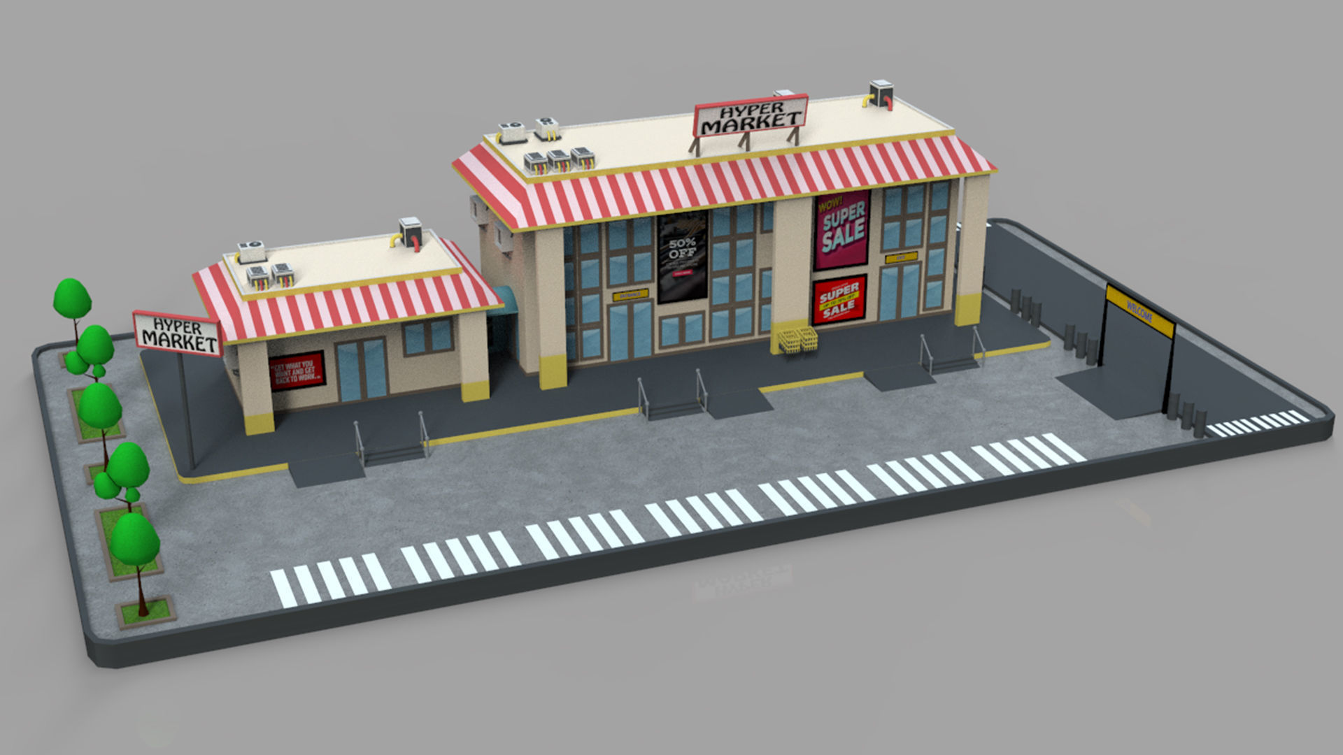 3D model Low Poly Market Pack VR / AR / low-poly | CGTrader