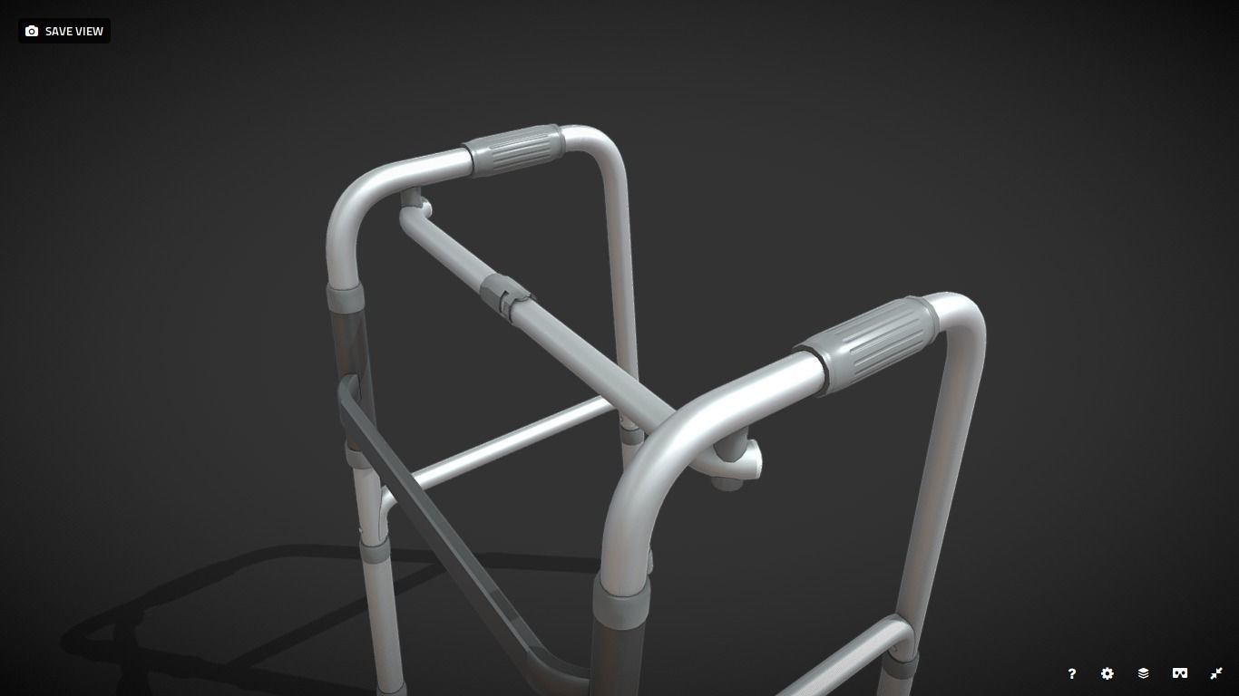 3D model Four legs walker aids black VR / AR / low-poly | CGTrader